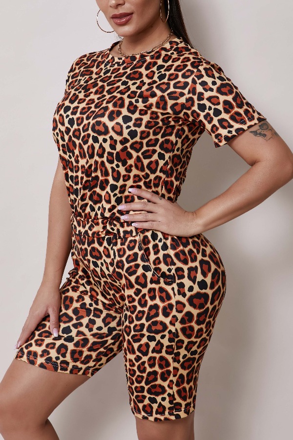 Lovely Trendy Leopard Print Two-piece Shorts SetLW | Fashion Online For ...